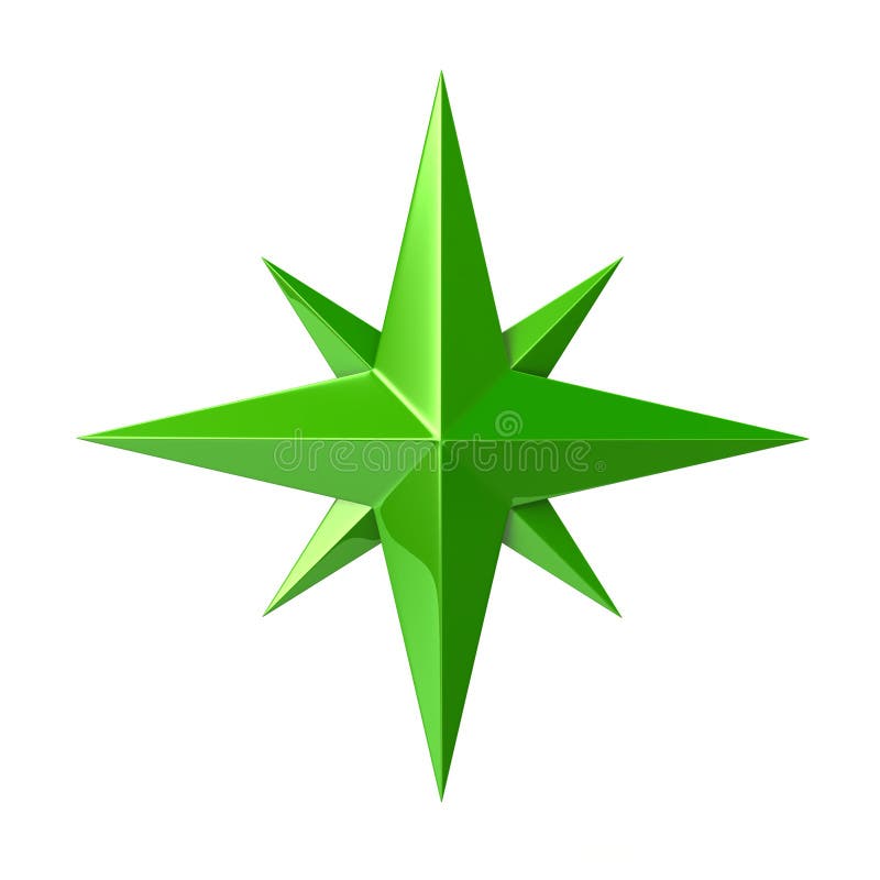 Compass Rose On Abstract Green Background Stock Vector - Illustration ...