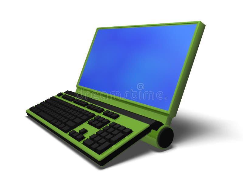 Green 3d computer tower stock illustration. Illustration of minipc - 216958