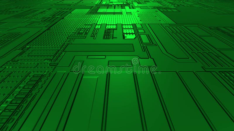 Animated Green Digital Square Background with Looping Technology. the ...