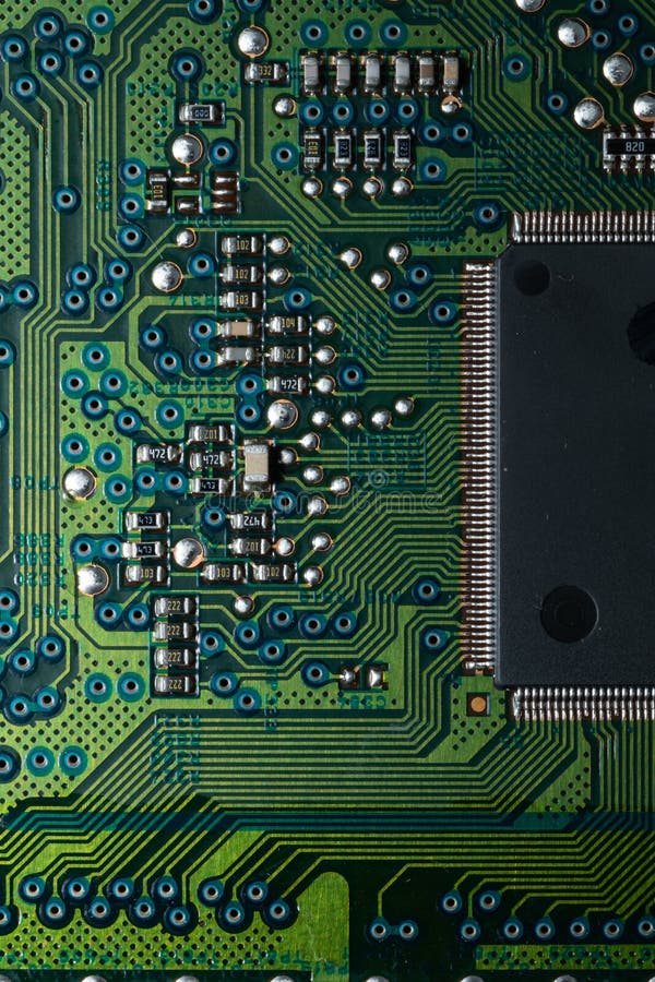 Green Computer Circuit Board Close Up Stock Photo - Image of ...