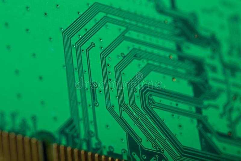 Green Computer Circuit Board Stock Image - Image of component, file ...