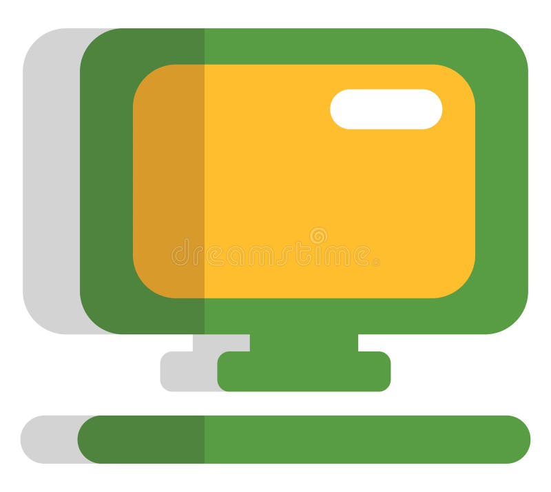 Green computer, icon stock vector. Illustration of abstract - 261071438