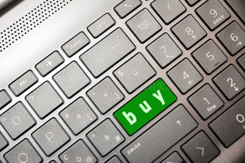 Green Computer Key with the Word Buy Stock Photo - Image of computer ...