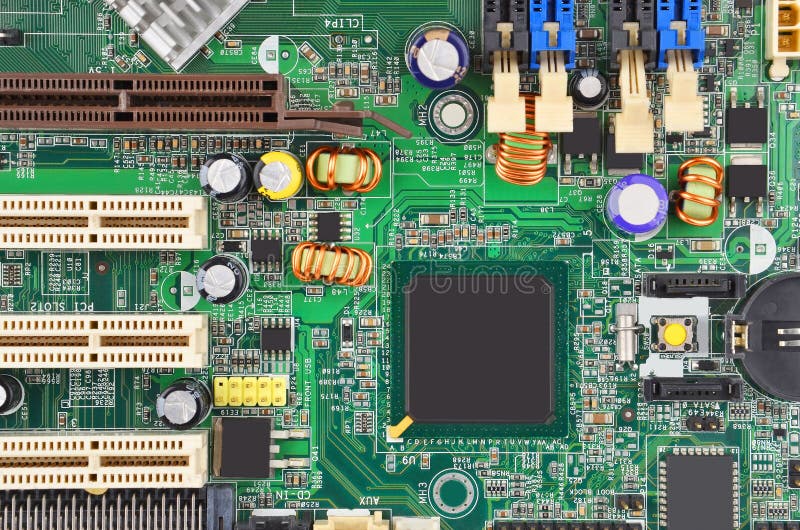 Green computer motherboard stock photo. Image of electronic - 103571710