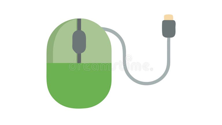 Green Computer Mouse Device Icon, Cursor Input Accessory, Vector Design ...