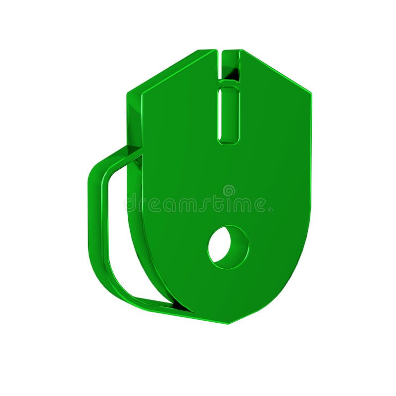 Green Computer Mouse Gaming Icon Isolated on Transparent Background ...