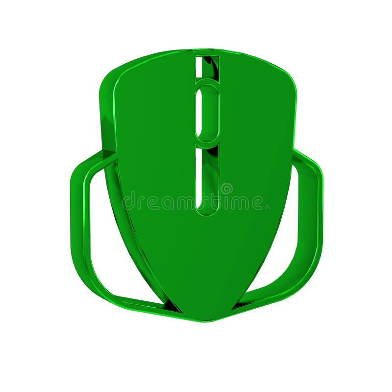 Green Computer Mouse Gaming Icon Isolated on Transparent Background ...