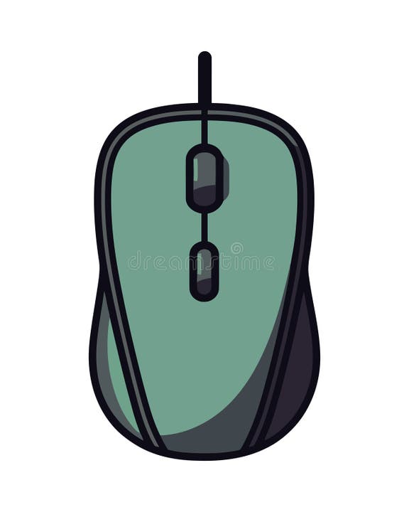 Green Computer Mouse on White Stock Vector - Illustration of scrolling ...