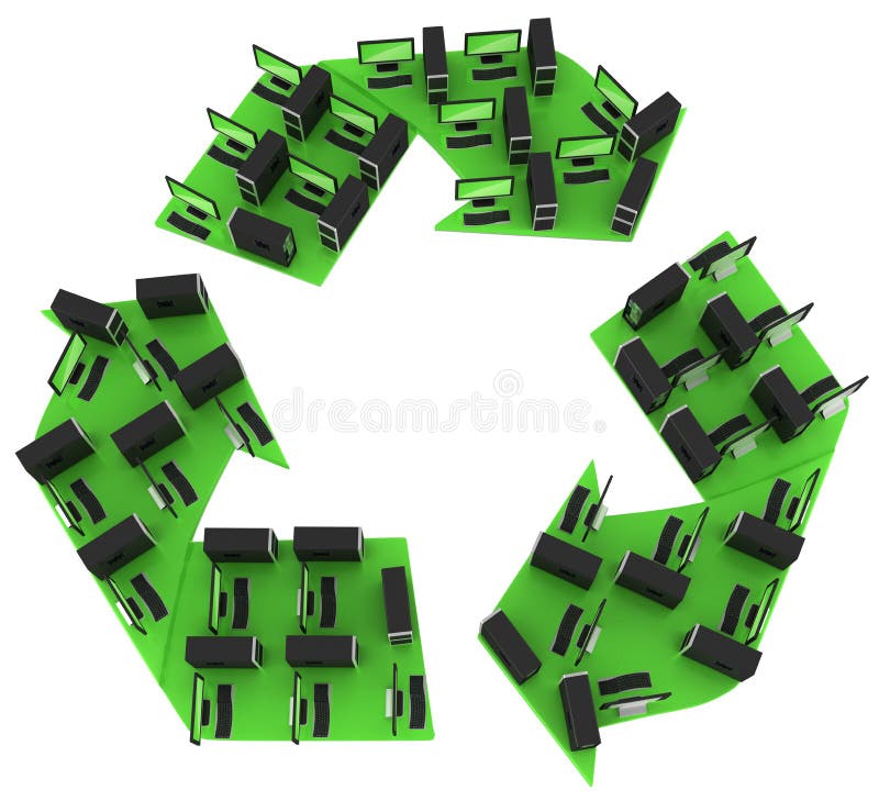 Recycling computers stock vector. Illustration of recycling - 26605302