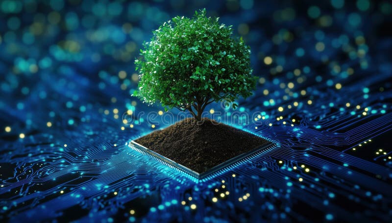 Green Computing stock image. Image of light, branch - 368292489