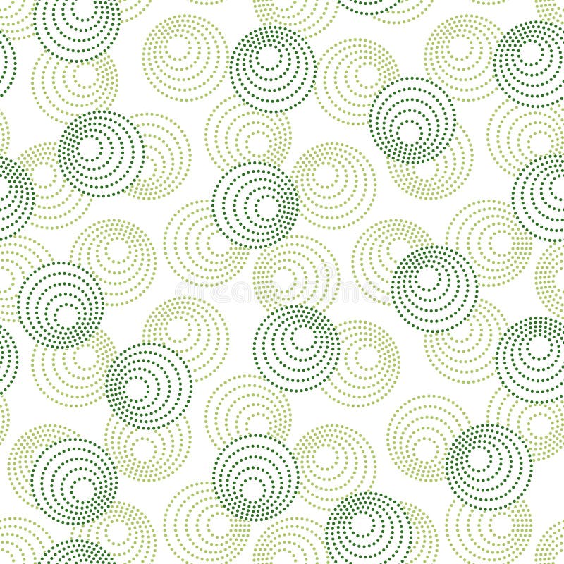 Green Concentric Circles with Dotted Outline. Seamless Geometric ...