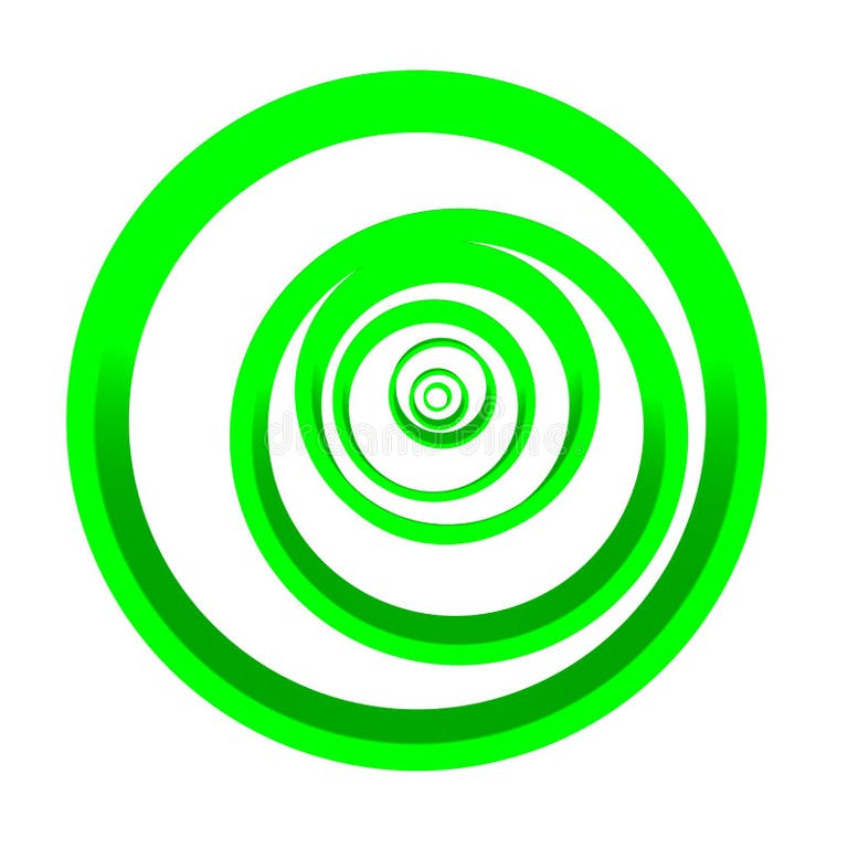 Green Concentric Circles in Motion Stock Illustration - Illustration of ...