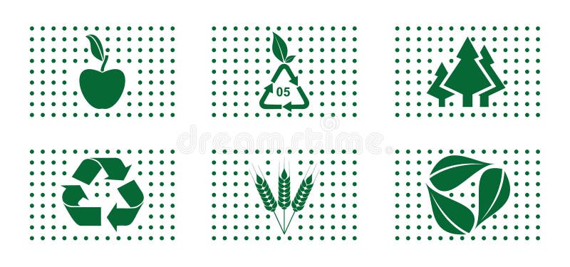 Green concept icon set stock vector. Illustration of conservation ...