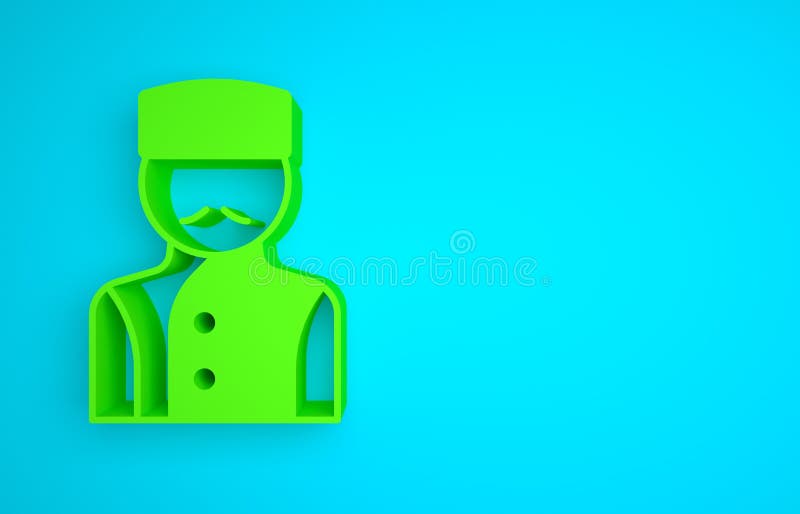 Green Concierge Icon Isolated on Blue Background. Minimalism Concept ...