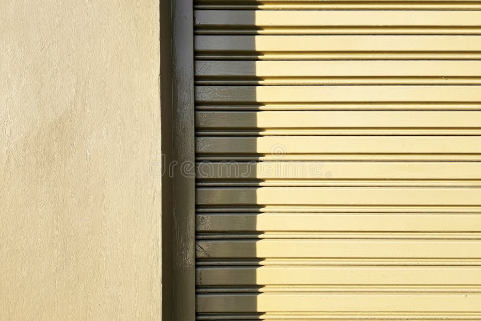 Green Concrete Pole and Foldable Door with Shadow and Light. Stock ...