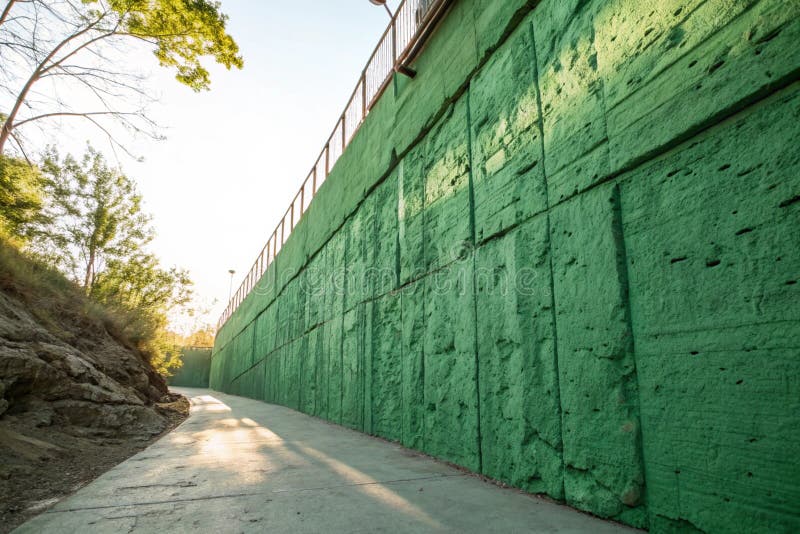 Green Concrete Rugged Wall with Lines and Sunlight Stock Illustration ...