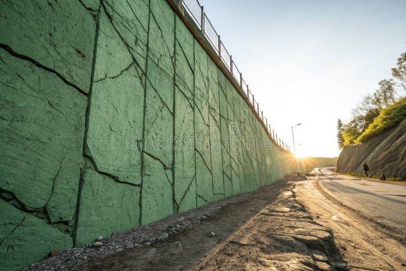 Green Concrete Rugged Wall with Lines and Sunlight Stock Illustration ...