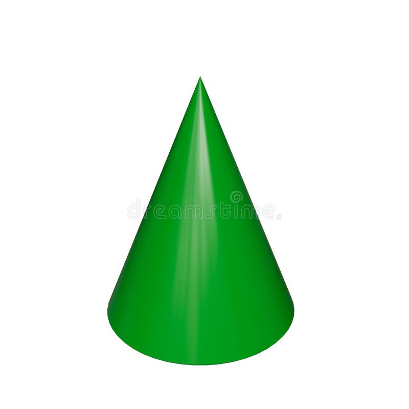 Green Cone in Perspective on White Background Stock Illustration ...