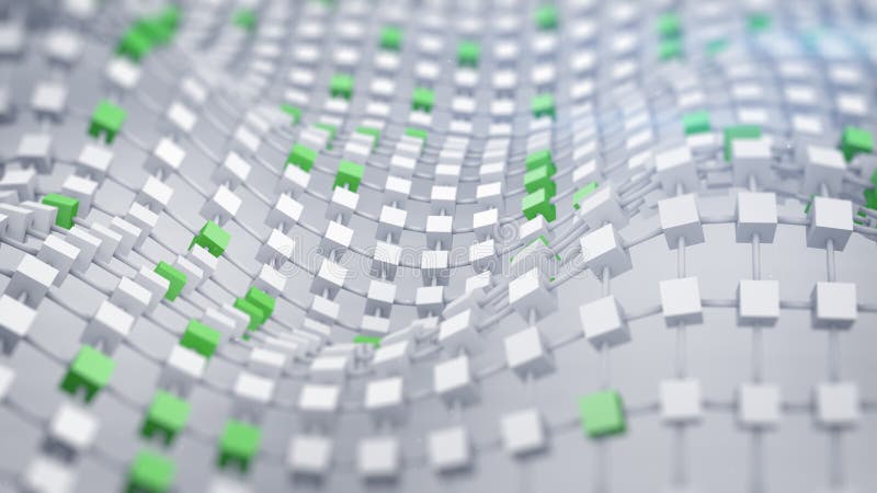 Green Connected Displaced Grid 3D Render Stock Illustration ...