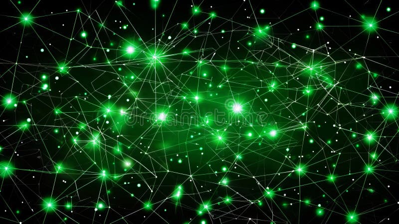 Green Connected Network of Data Points Stock Illustration ...