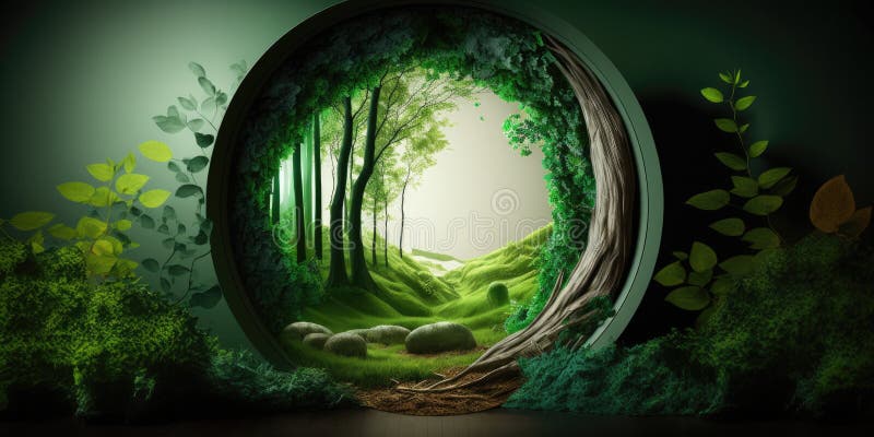 Green Connection: Environmental Protection on Earth Day. Green Forest ...