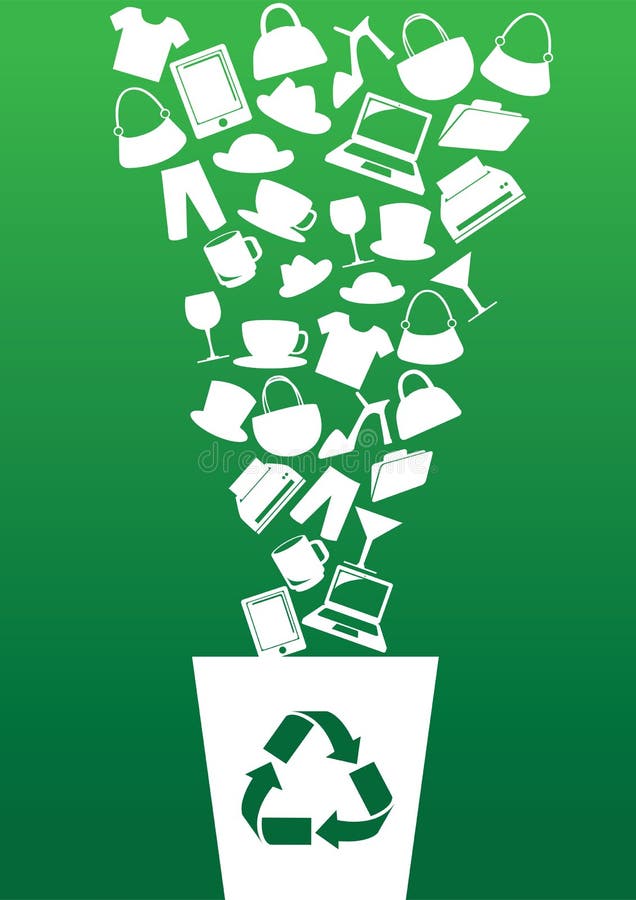 Green Consumerism and Recycling Concept Stock Vector - Illustration of ...