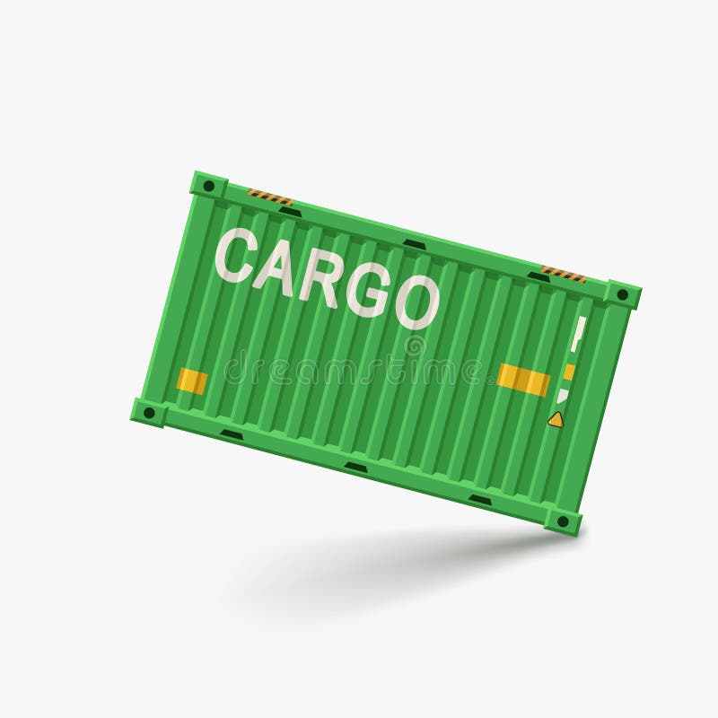 Green Metal Freight Shipping Container Isolated Stock Illustrations ...