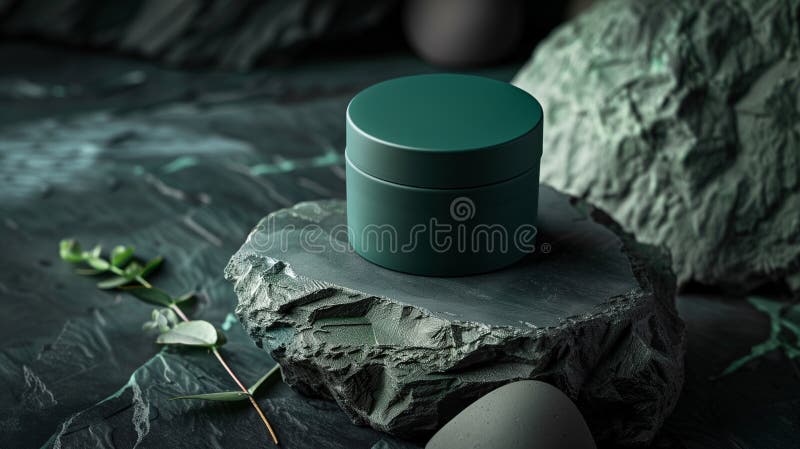 A Green Container is Sitting on a Rock. Generative AI Stock ...