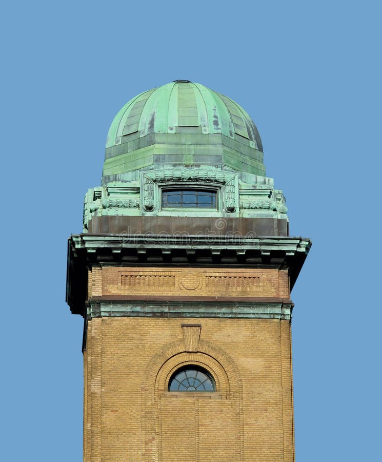 Green Copper Dome On Brick Tower Stock Photo - Image of ornate ...