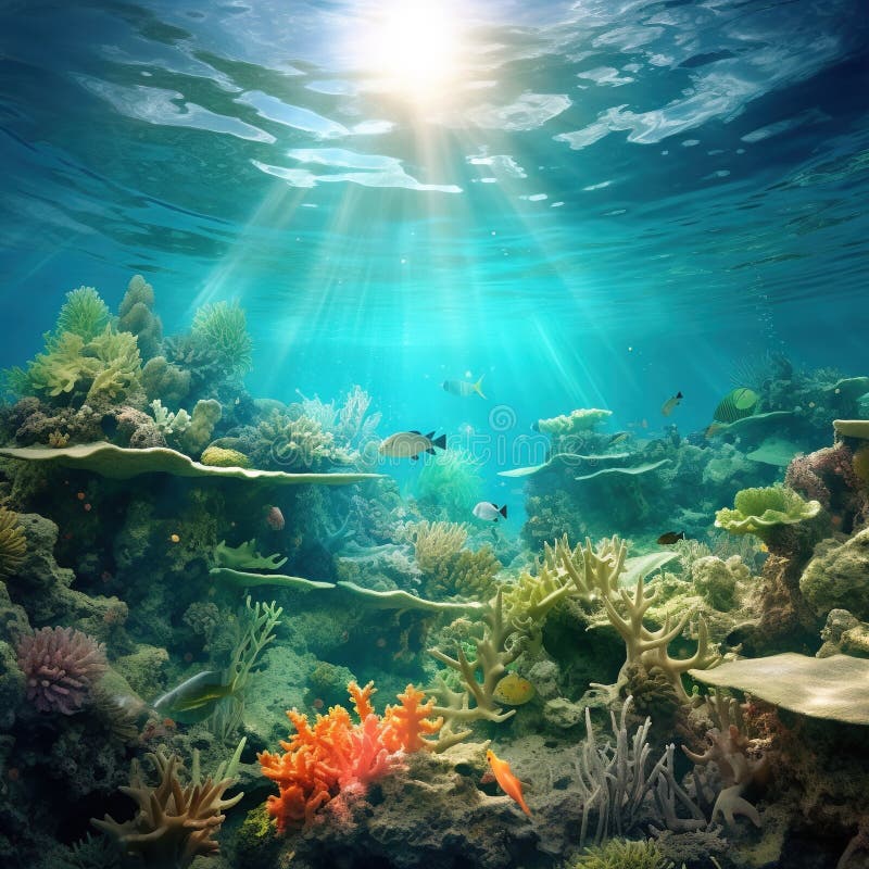 Green Coral Reef Made with Generative AI Illustration Stock ...