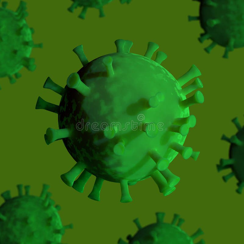 Green Coronavirus on Empty Background, Stock Illustration ...