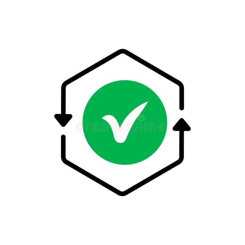 Green Correct Icon with White Background Stock Vector - Illustration of ...