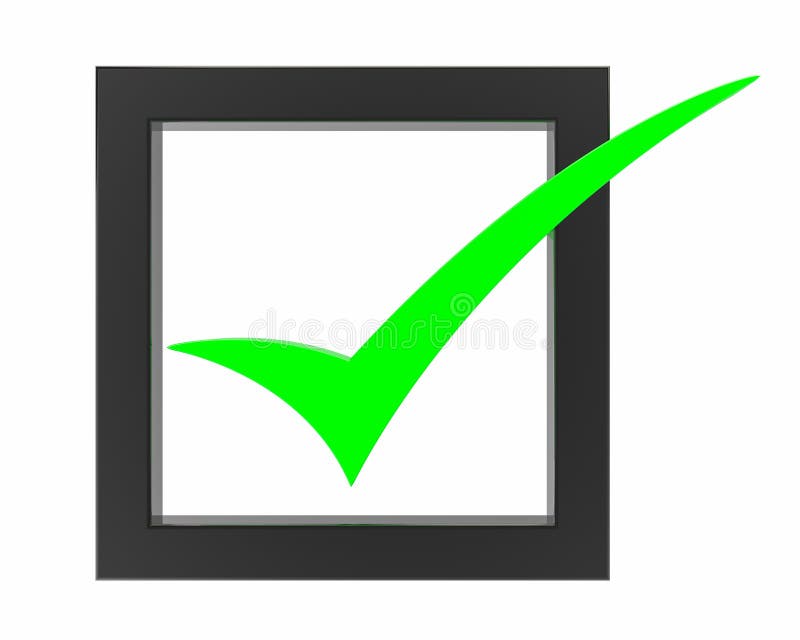 Green Correct Mark Symbol Collection on White Background Stock ...