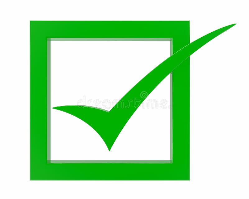 Green Correct Mark Symbol Isolated on White Background Stock ...