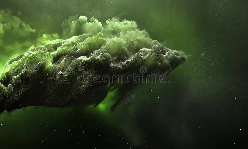 Green Cosmic Cloud Nebula Space Background Stock Video - Video of ...