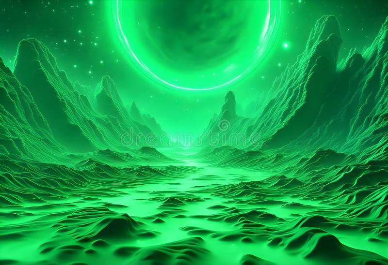Green Cosmic Gas Background Stock Illustration - Illustration of ...
