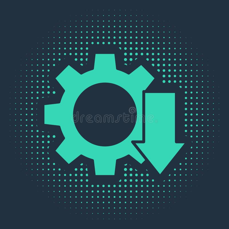 Green Cost Reduction Icon on Blue Background. Abstract Circle Random ...