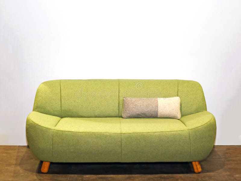 Green couch inside room stock image. Image of furniture - 327419711