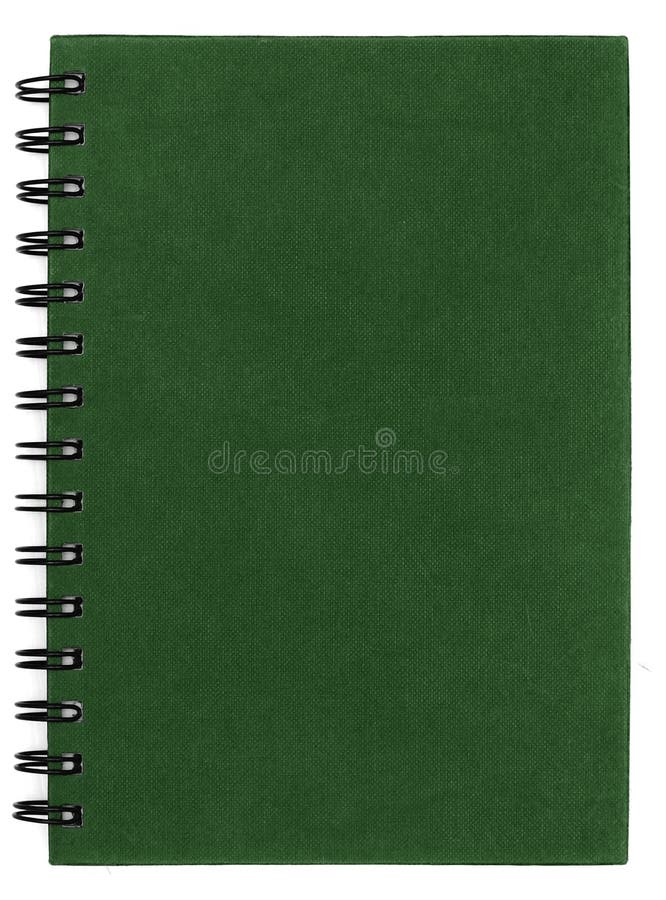 Green Cover Notebook Isolate is on White Background with Clipping Path ...
