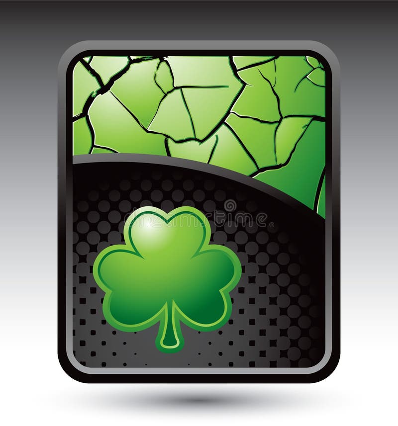 Green Cracked Background with Shamrock Stock Vector - Illustration of ...