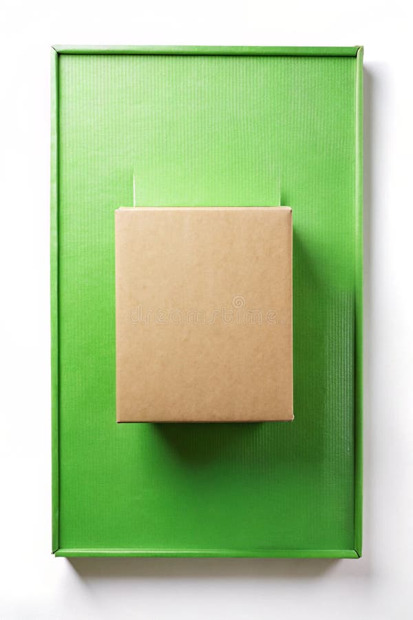 Green Craft Paint on Eco-Friendly Cardboard with Blank Space Stock ...