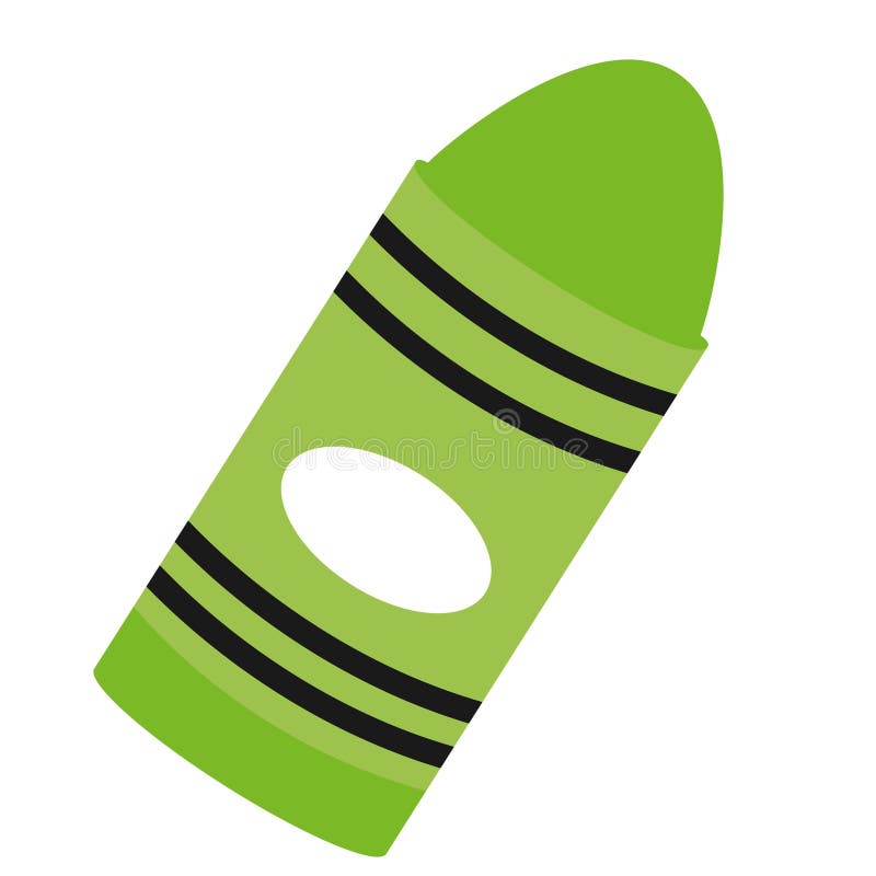Green Crayon Drawing Tool. Vector Stock Vector - Illustration of ...