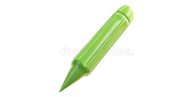 Green Crayon Isolated on Transparent Background Stock Image - Image of ...