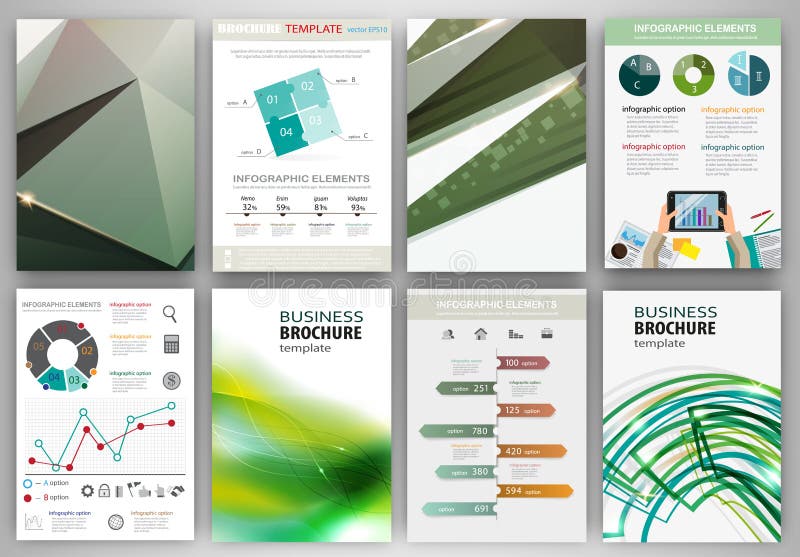 Green Creative Backgrounds and Abstract Concept Infographics Stock ...