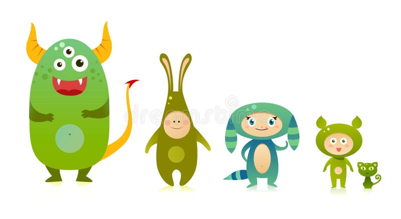 Green creatures stock vector. Illustration of drawing - 12474663