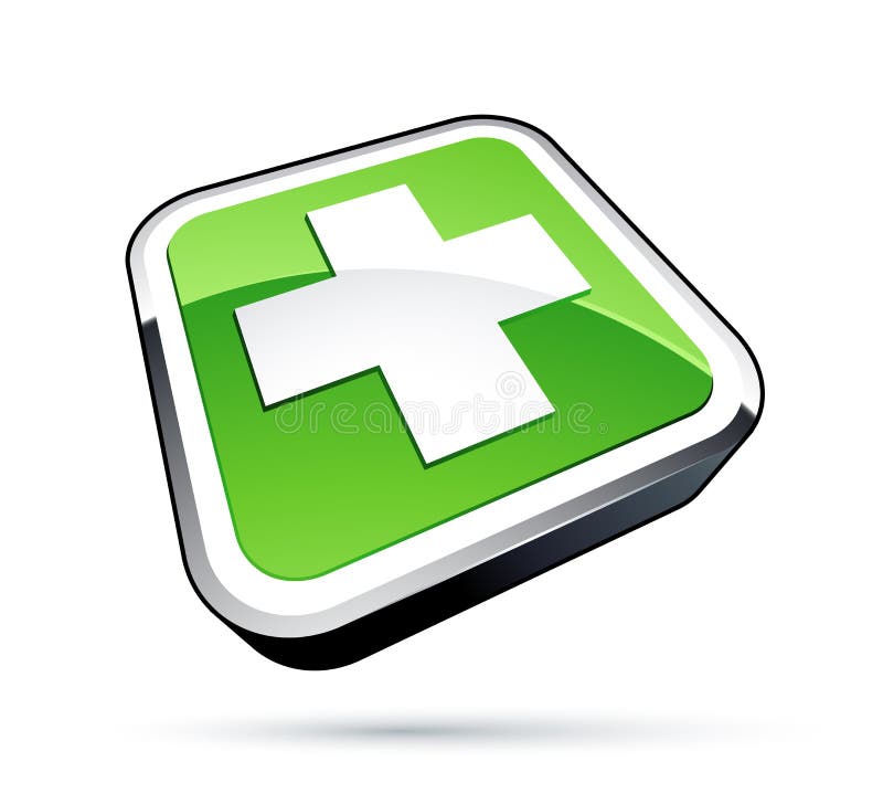 Green cross icon stock vector. Illustration of health - 11074308