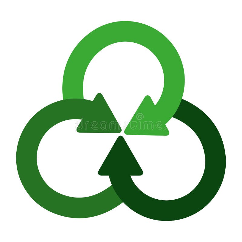 Green Crossed Recycling Symbol Shape with Arrows Stock Illustration ...