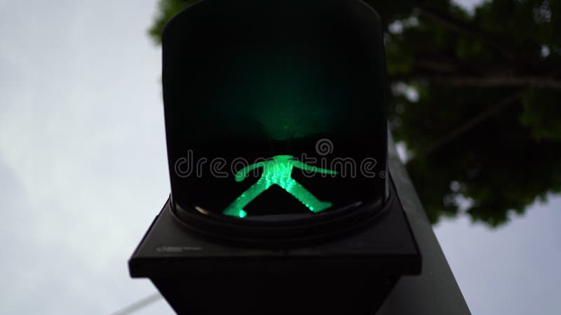 Green Crosswalk Light is Blinking Stock Video - Video of regulations ...