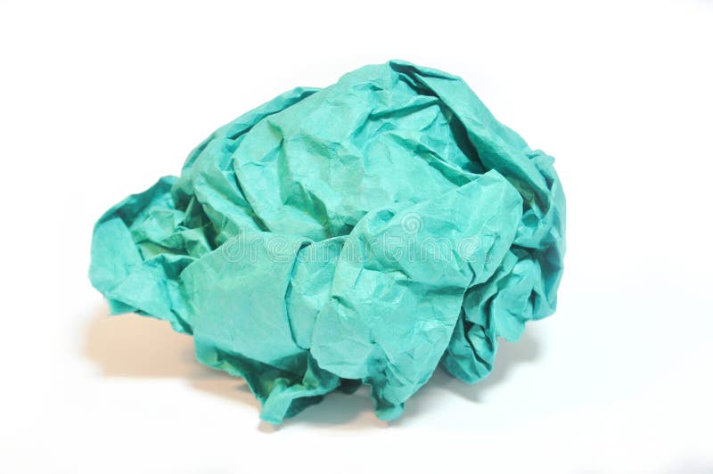 Green Crumpled paper ball stock image. Image of element - 27311605