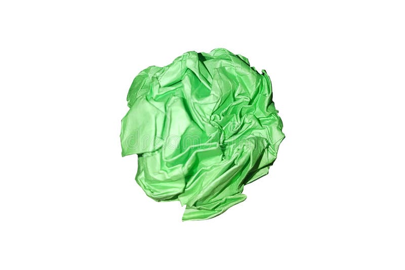 Green crumpled paper ball stock illustration. Illustration of mind ...
